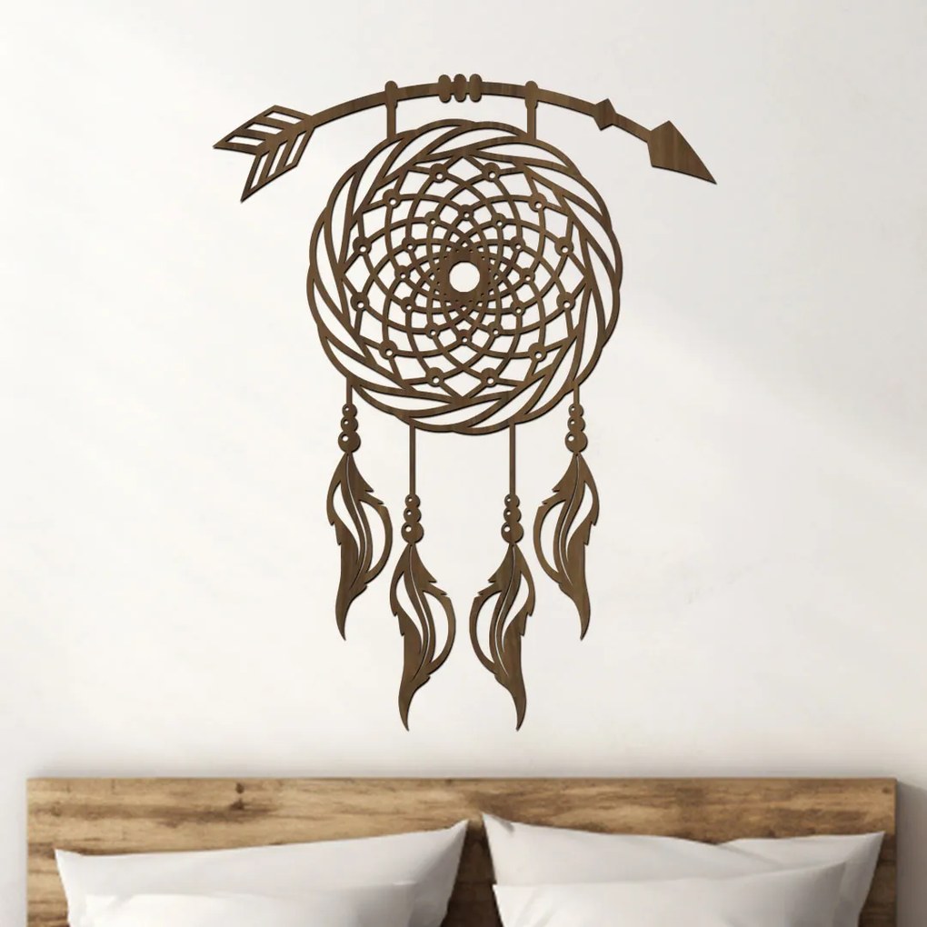 dřevo života Lapač snů na zeď NOČNÍ HLÍDAČ Zvolte rozměr (cm): 15x20, Zvolte barvu dekoru: Wenge
