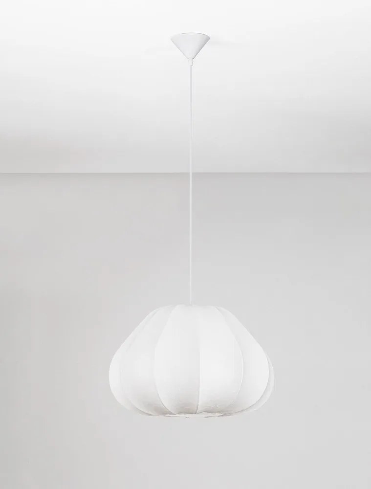Matně bílé látkové závěsné svítidlo ø 50 cm Bora – Nova Luce