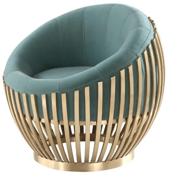 Kulatý sedák s luxusními prvky MAJESTIC Zelená Zlatá