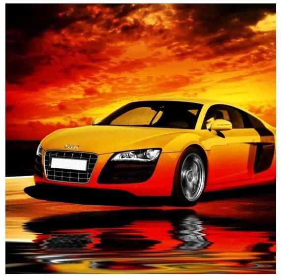 Obraz žluto oranžového Audi  (40x40 cm), 40 dalších rozměrů