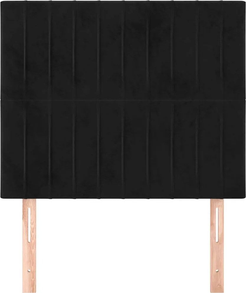 Čelo postele černé 100x5x118/128 cm sametové 3116614