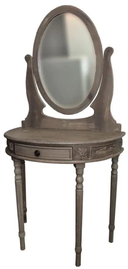 Dřevěná komoda se zrcadlem