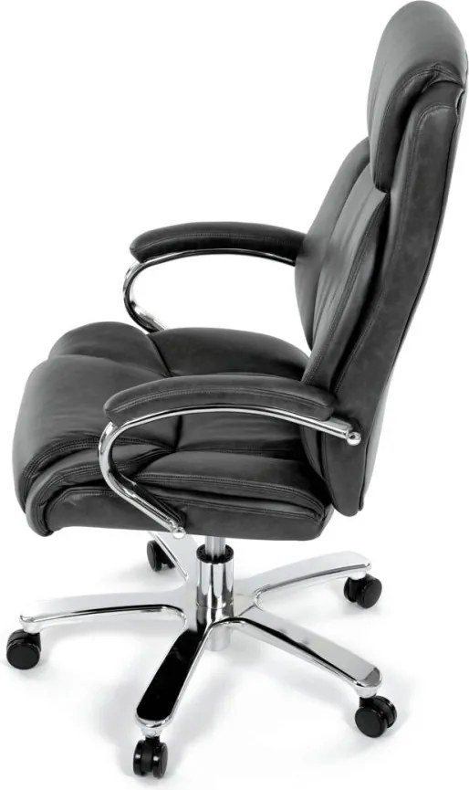 Kancelářské křeslo KA-F1385 GREY, houpací mechanismus, šedá ekokůže (69 x 79) cm