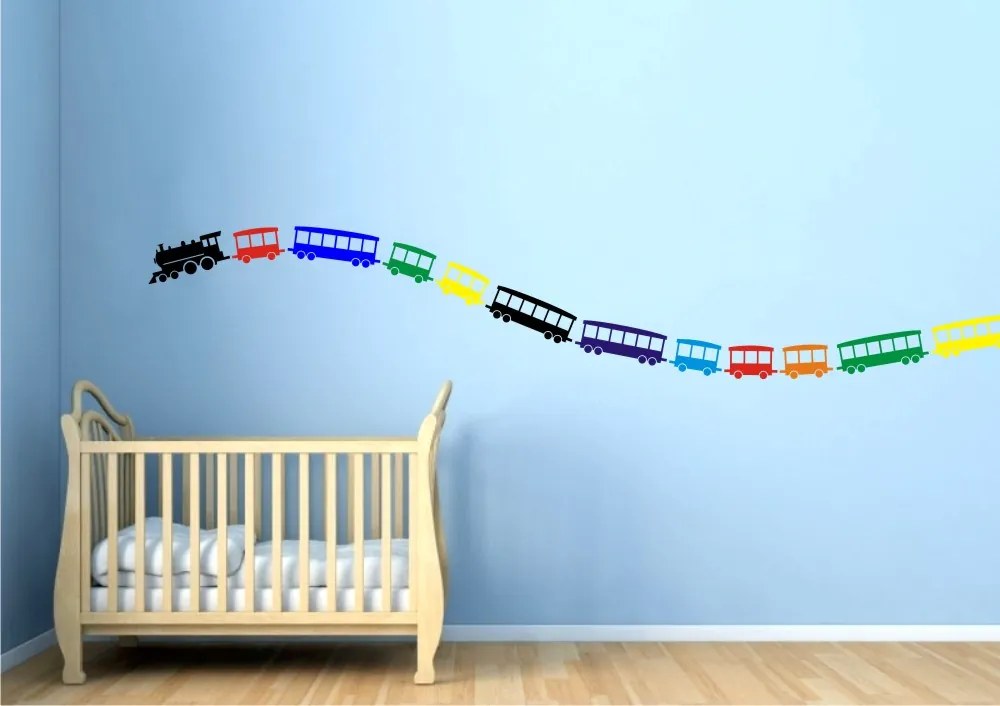WALLVINIL Samolepky na zeď - Vláček Barva: Béžová, Velikost: LOKOMOTIVA 13x6 cm, Pravá / Levá: Levá (dekorace směřuje/dívá se doleva)