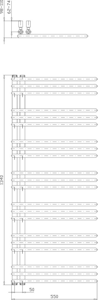 Sapho , POSEIDON topné těleso 550x1340mm, bílá, PS513