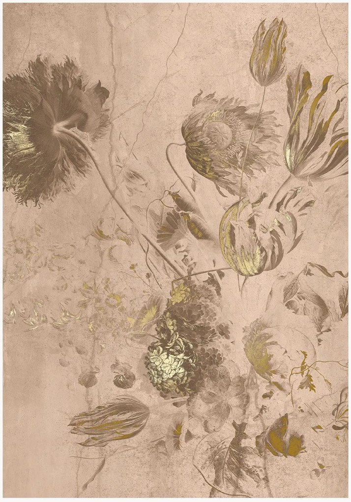Vliesová tapeta's vysokým leskem Fresco Flowers