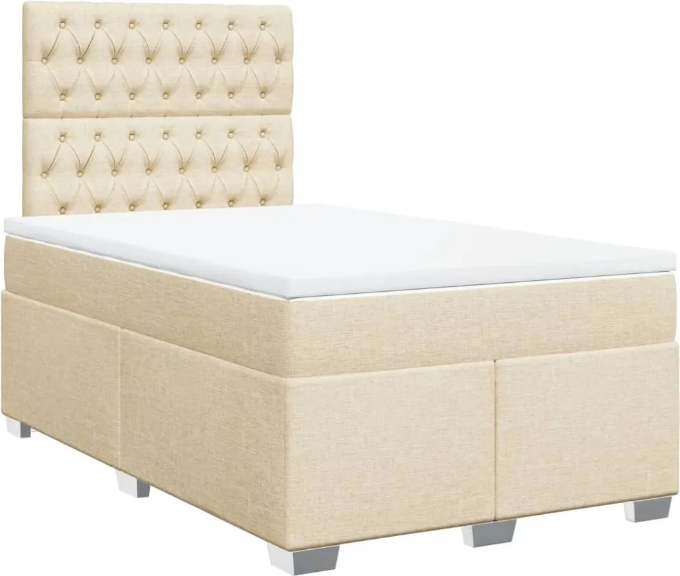 Box spring postel s matrací krémová 120x200 cm textil 3292767
