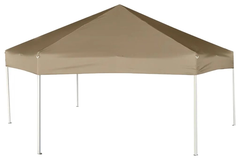 Šestihranný pop-up stan s bočnicemi 3,6 x 3,1 m taupe 220 g/m², 362013