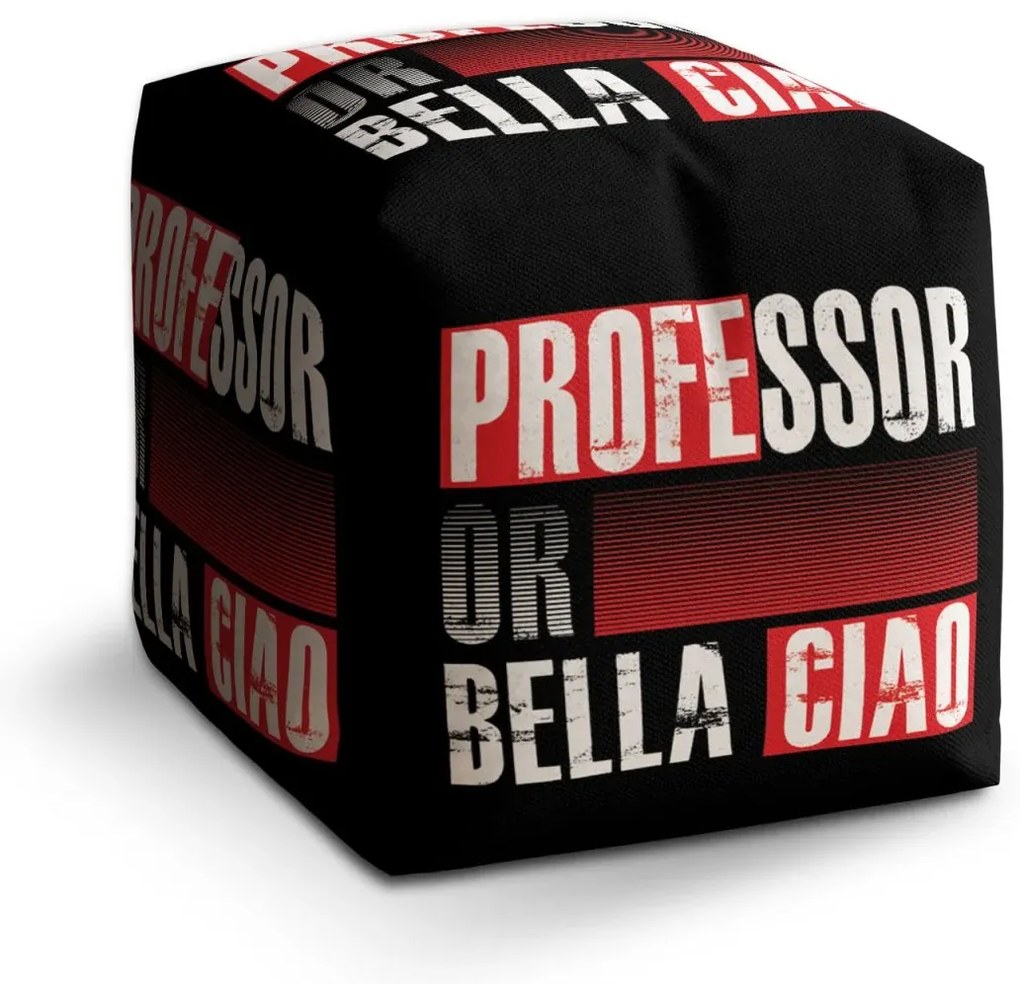 Sablio Taburet Cube La Casa de Papel Professor or Bella Ciao motiv 3: 40x40x40 cm