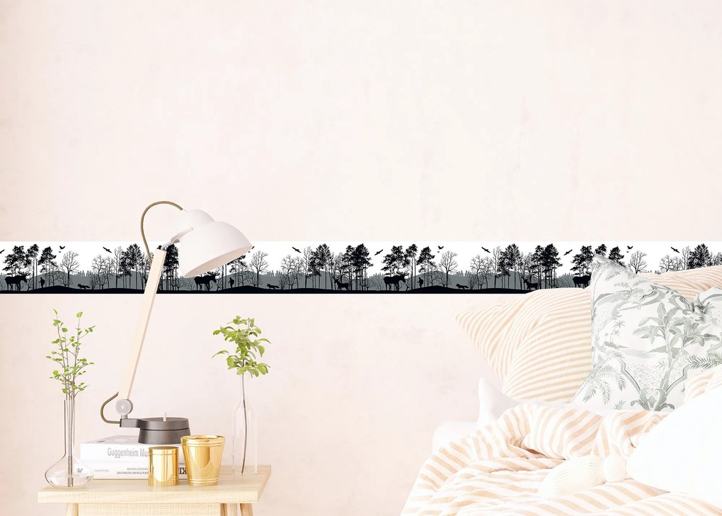 Samolepící bordura na zeď Lesní Silueta | 5 m x 13.8 cm | DWB8269