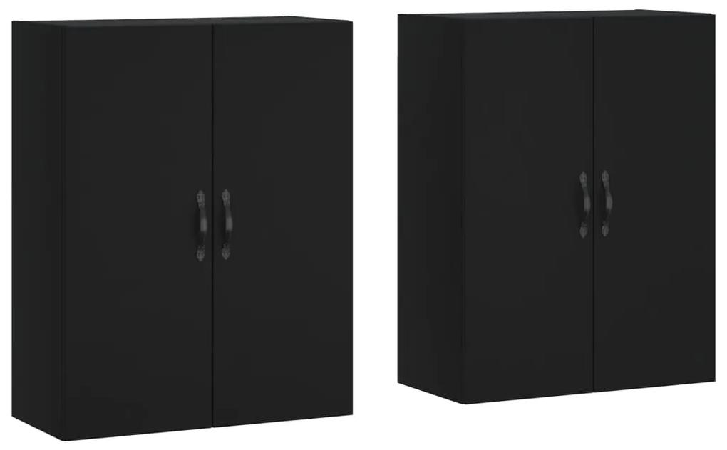 Nástěnné skříňky 2 ks černé kompozitní dřevo,  3197890