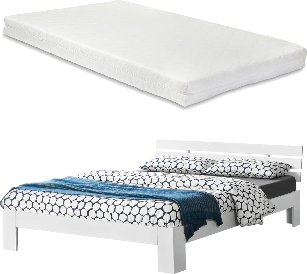 [en.casa] Manželská postel ABWB-2017 s matrací a roštem 140x200 cm