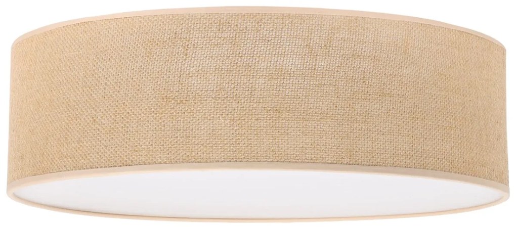 Stropní svítidlo Juta, 1x jutové stínítko, (bílé plexisklo), (fi 50cm)