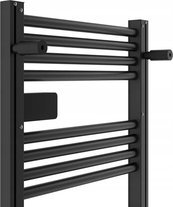 Erga Pago, elektrické topné těleso 960x540 mm s digitálním termostatem, 500W, černá matná, ERG-LAV-GRZE-E-ALU-960540-BK