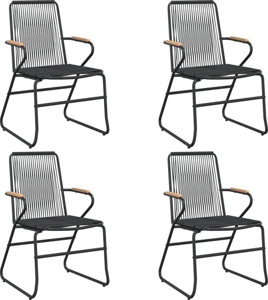 vidaXL Zahradní židle 4 ks černé 58 x 59 x 85,5 cm PVC ratan [312174]