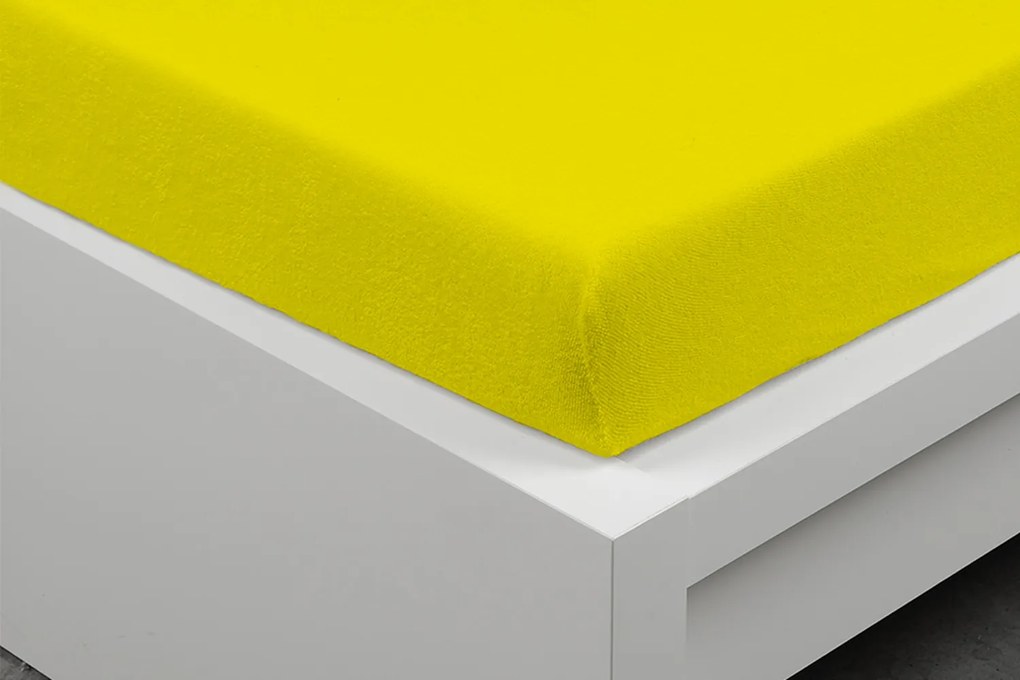 Prostěradlo Froté 90 x 200 cm barva: žlutá 12-0752 90 x 200 cm, český výrobce Tibex