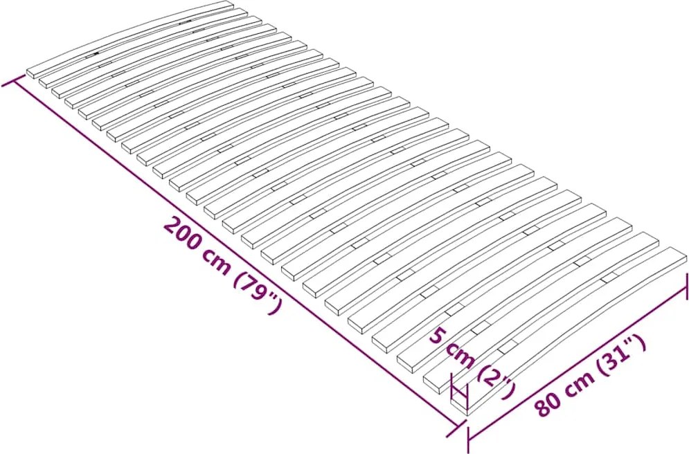 Náhradní lamely k posteli s 24 lamelami 80x200 cm 340076