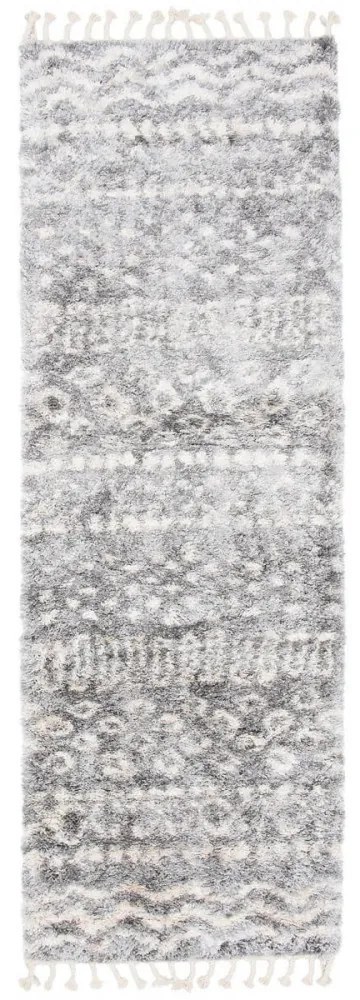 Kusový koberec shaggy Alsea šedý atyp 70x200cm