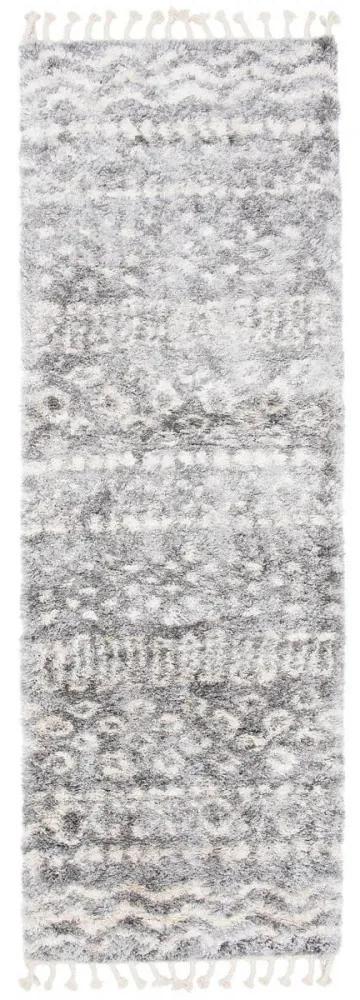 Kusový koberec shaggy Alsea šedý atyp 70x300cm