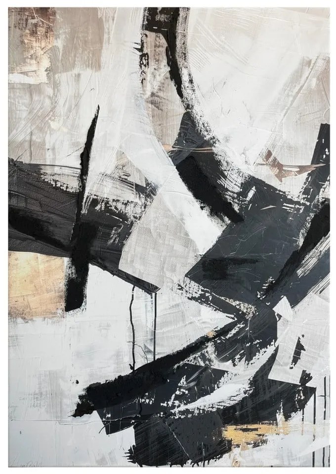 Obraz s ručně malovanými prvky 70x100 cm Ash – Styler