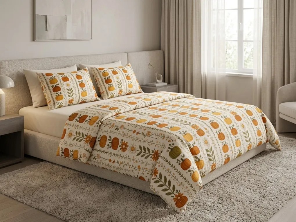 Flanelové povlečení PUMPKIN LINES barevné Rozměr povlečení: 2 ks 70 x 90 cm | 200 x 220 cm