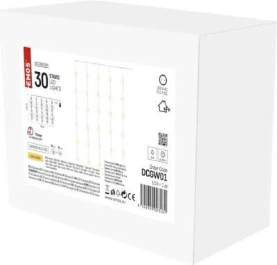 LED vánoční závěs EMOS DCGW01 ZY2263 hvězdy 120x90cm vnitřní použití teplá bílá s časovačem