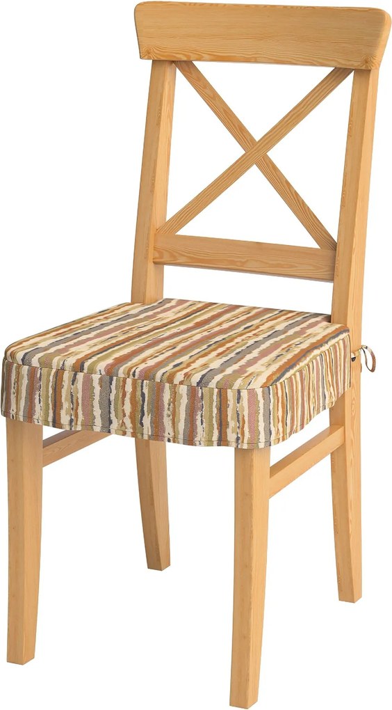 Sedák na židli IKEA Ingolf barva béžová látka pletený vzor, vzorované