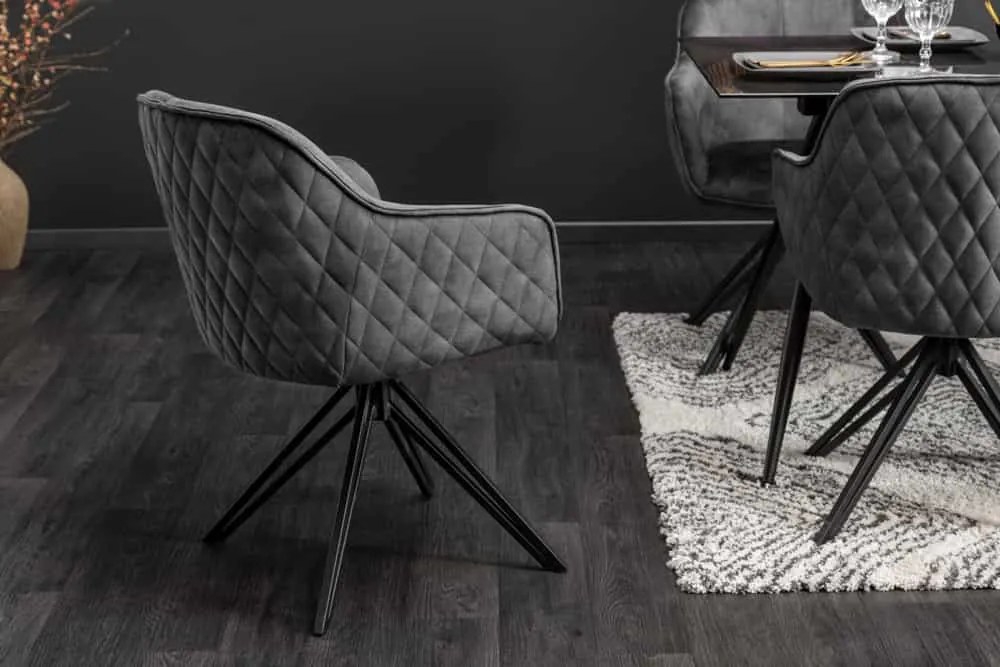 Designová židle Natasha tmavě šedý samet