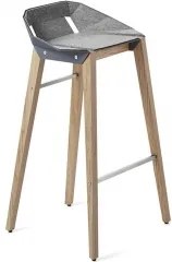 Barová židle Tabanda DIAGO, 75 cm, dubová podnož, plst (RAL7031)