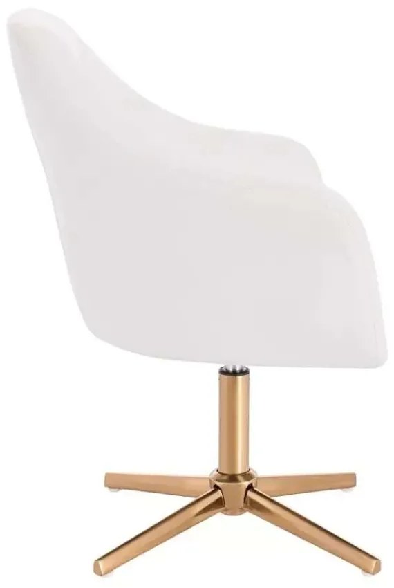 LuxuryForm DESIGN Otočné křeslo ANDORA na zlatém kříži - bílé