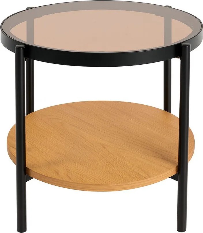 Kulatý odkládací stolek se skleněnou deskou ø 48 cm Hassel – Unique Furniture