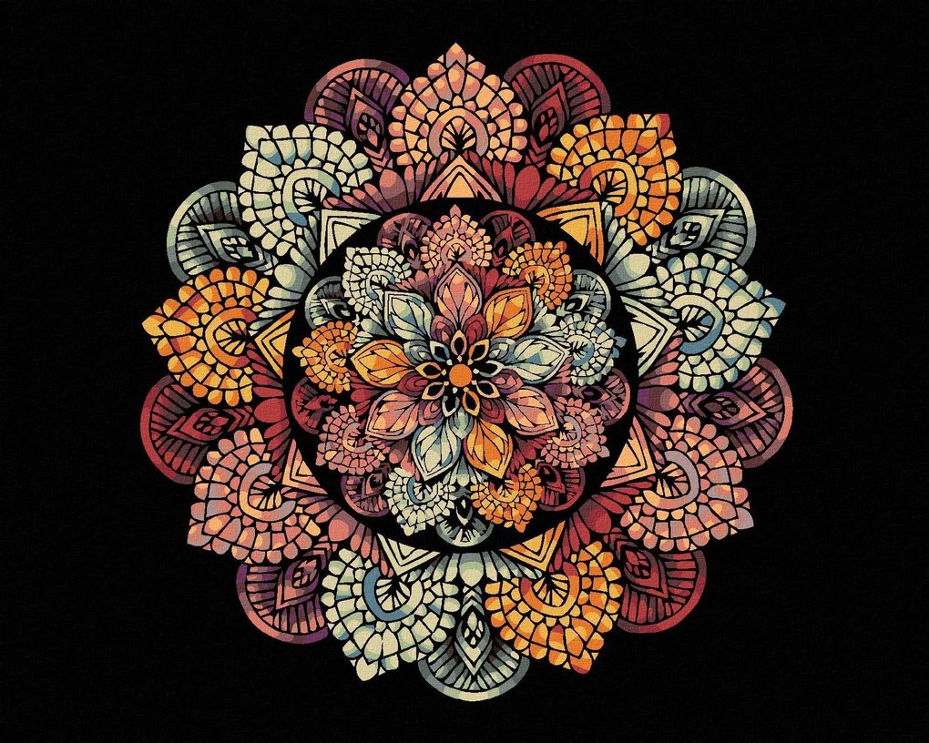 zuty zuty - malování podle čísel - mandala ix, 40x50 cm, plátno