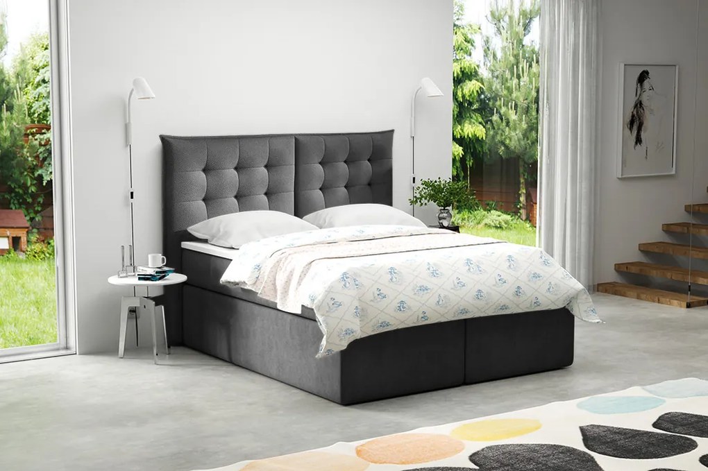 Eka Kontinentální čalouněná postel Soft - Cassablanca (160x200 cm) Barva látky Trinity: Béžová (Trinity 2304)