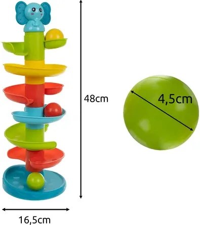 Dětská věž s míčky – kuličková dráha