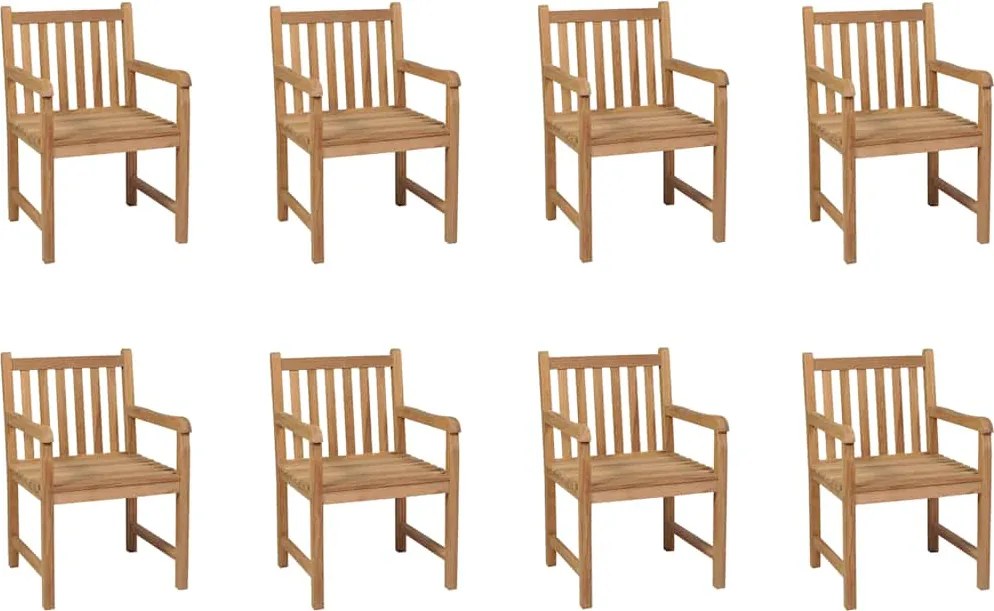 Zahradní židle 8 ks masivní teakové dřevo 3073003
