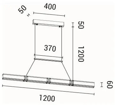LED Lustr na lanku LUIS LED/21W/230V 3000K 45x120 cm