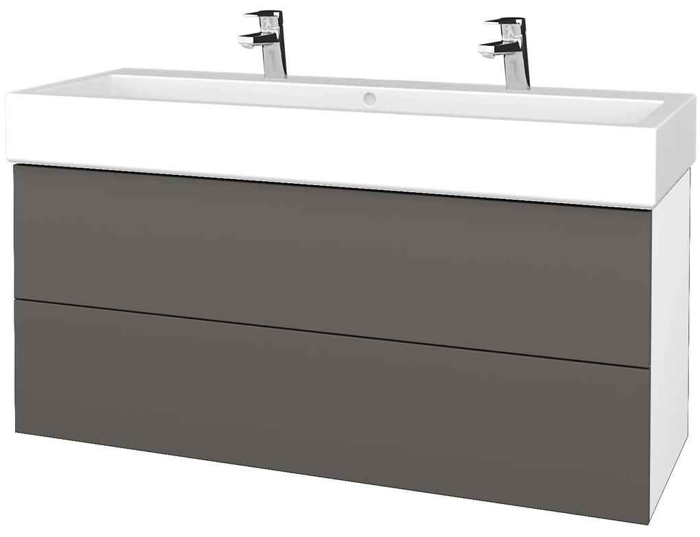 Dřevojas Koupelnová skříň VARIANTE SZZ2 120 Varianta: N01 Bílá lesk / D16 Beton tmavý