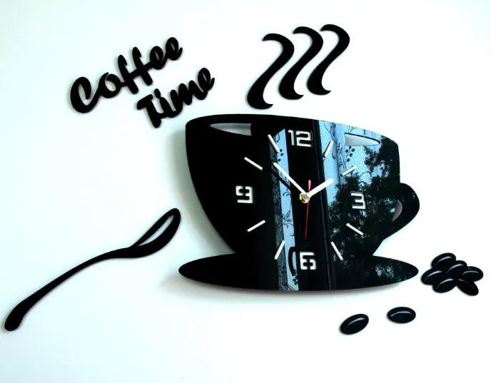 M.Clock Nástěnné akrylové 3D kuchyňské hodiny 64x43cm různé barvy Barva: Bílá