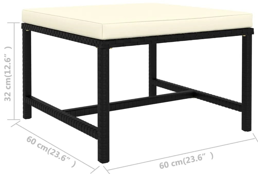 vidaXL Marketos 9dílná zahradní sedací souprava s poduškami polyratan černá
