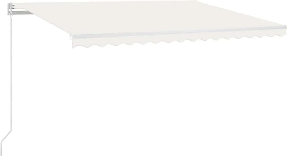 Ručně zatahovací markýza 450 x 350 cm krémová 3068997