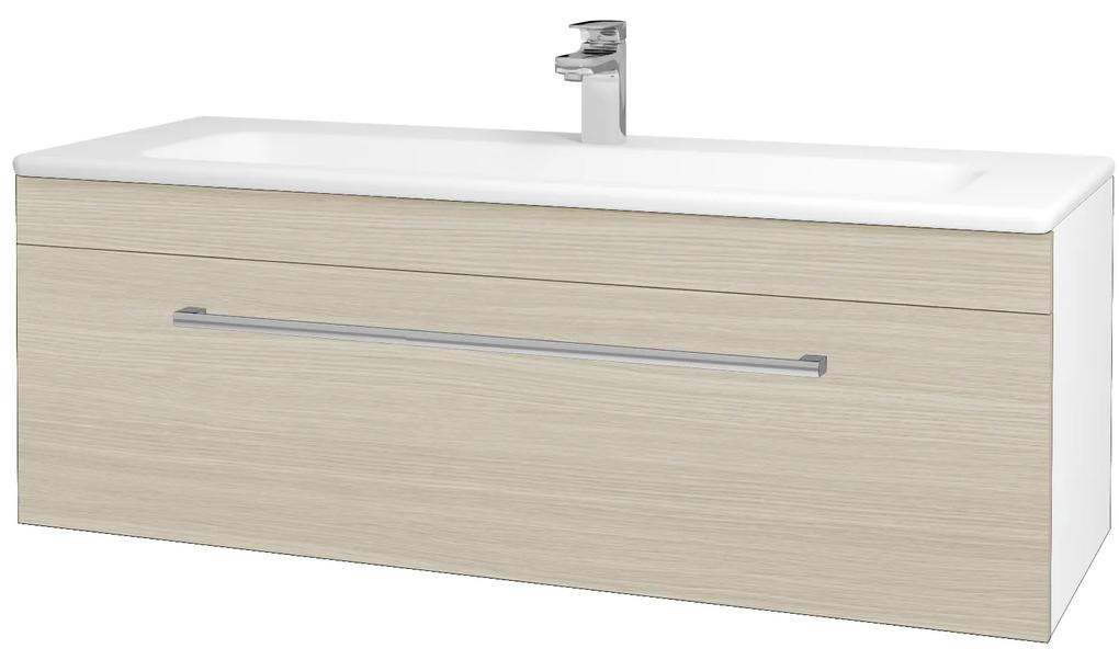 Dřevojas Koupelnová skříň ASTON SZZ 120 Varianta: N01 Bílá lesk / Úchytka T05 / L04 Béžová vysoký lesk