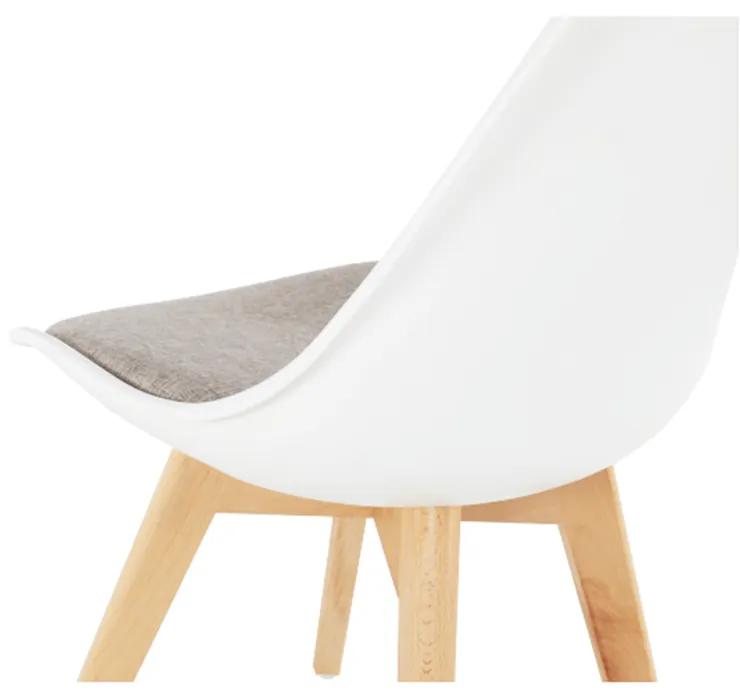 Jídelní židle DAMARA – dřevo, plast, látka, více barev šedá