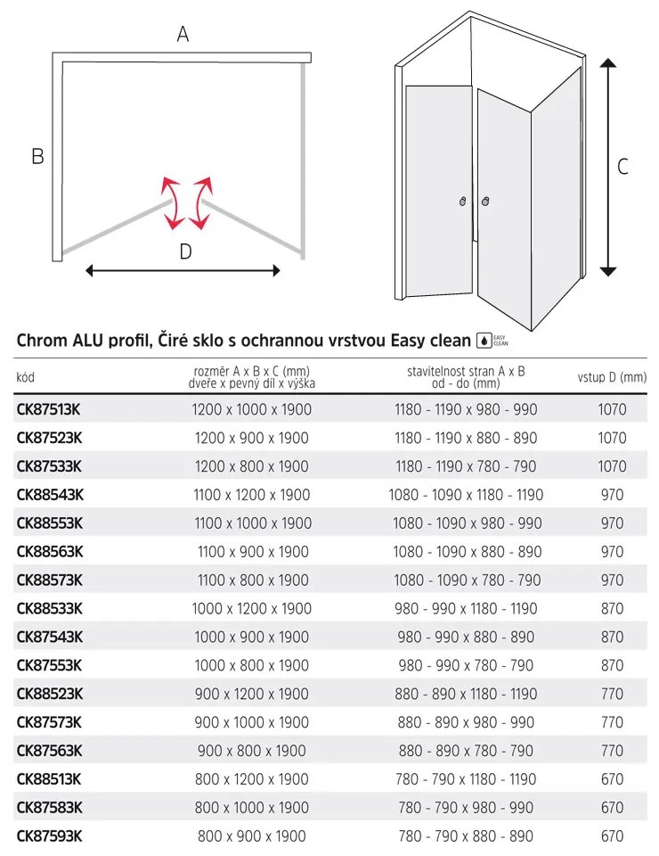 Mereo Mereo, Sprchový kout, Lima, obdélník, lítací dveře a pevný díl, chrom ALU, sklo Čiré, CK88553K