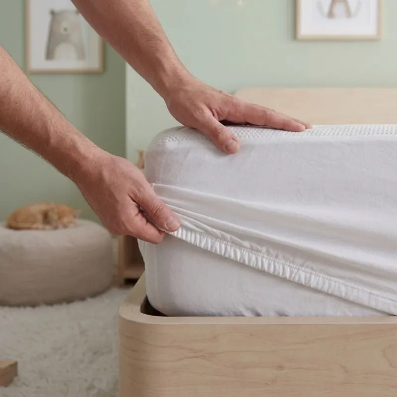 Nepromokavá plachta s gumičkou po obvodu Feathers EMI, Dětská plachta 60x120