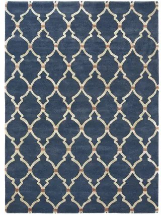 Kusový koberec Empire Trellis indigo 45508 Modrá, Hnědá, Rozměr 140x200 cm Habitat Kod370140x200cm