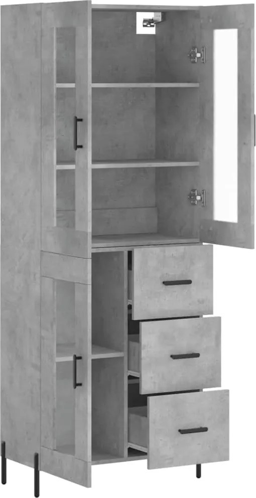 Skříň highboard betonově šedá 69,5x34x180 cm kompozitní dřevo 3198605