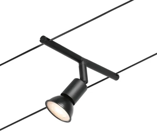 Paulmann 94446 - SADA 5xGU5,3/10W Kompletní lankový systém SALT 230V černá