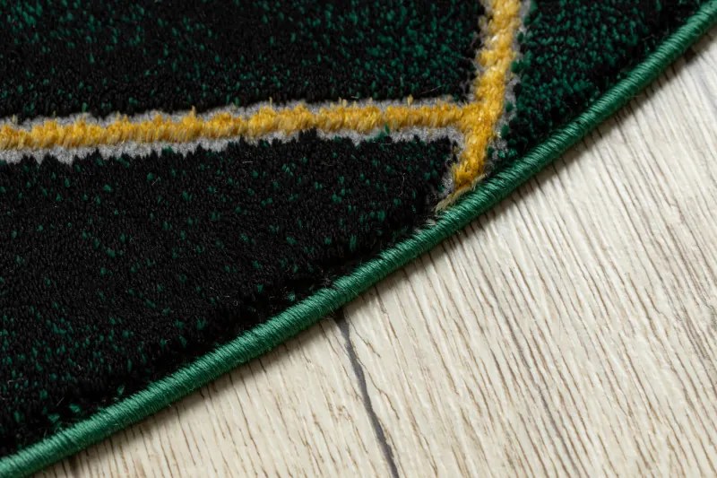Dywany Łuszczów, Kusový koberec Emerald 1022 green and gold kruh, 160x160 (průměr) kruh, zelená, ložnice