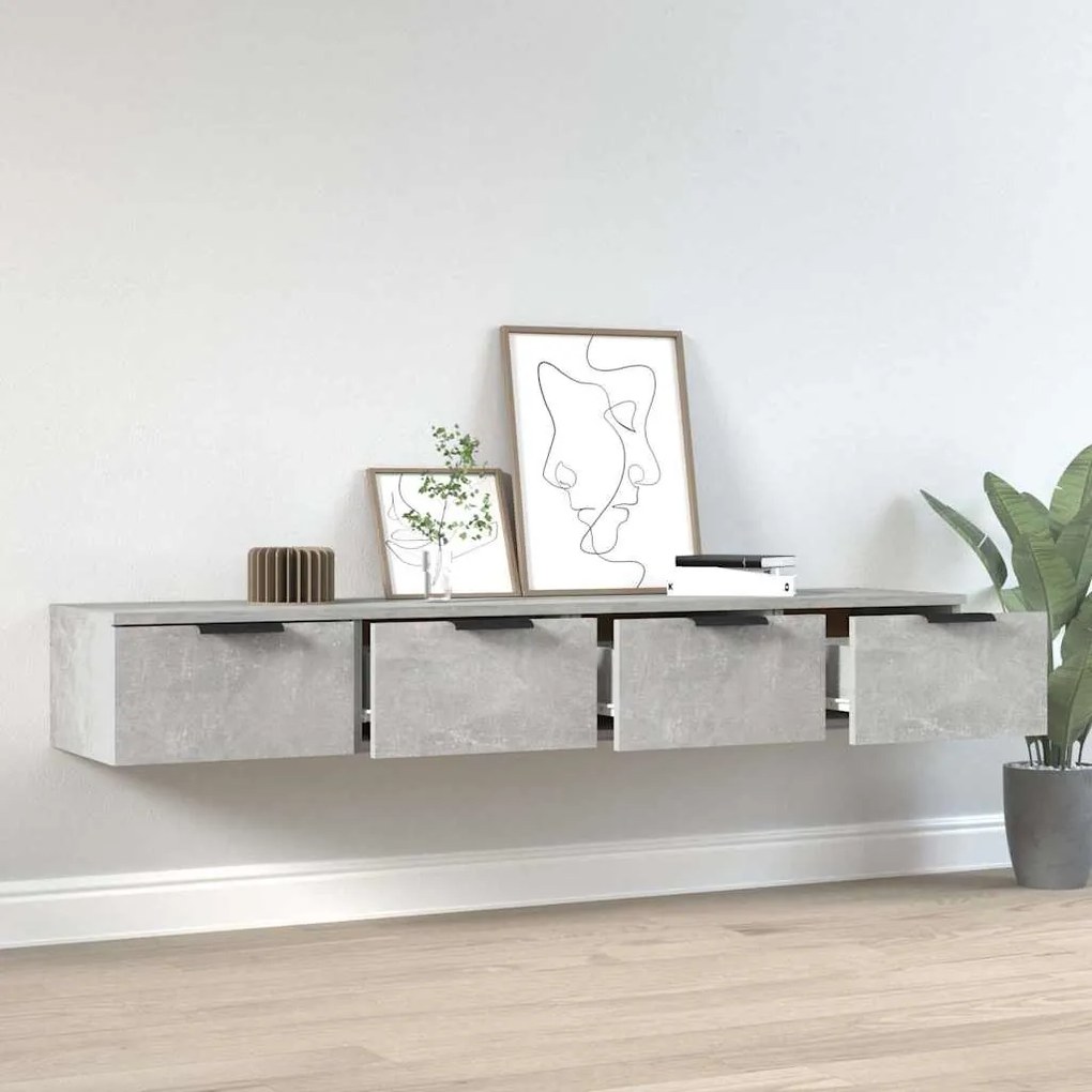 Nástěnné skříňky 2 ks betonově šedé 68x30x20cm kompozitní dřevo 3115895