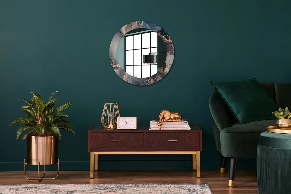 Kulaté dekorativní zrcadlo Abstraktní tekutina fi 60 cm